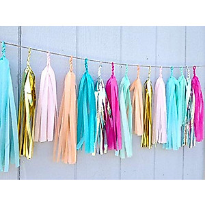 Binpeng 9.8in Blue Tissue Paper Tassel DIY Hanging paper decorations Party Garland Decor for Party Decorations Wedding,Festival,Baby Shower Decoration 20PCS25cm
