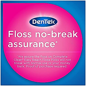 DenTek Complete Clean | Fresh Mint | Easy Reach Angled Floss Picks | No Break & No Shred Floss | 75 Each | Pack of 7