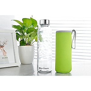 Neoprene Glass Water Bottle Sleeves Holders With Carry Straps - 6 Pack Multi-Color - 16-18oz Bottle Size - Quality Rubber Insulation for Colder Or Hot