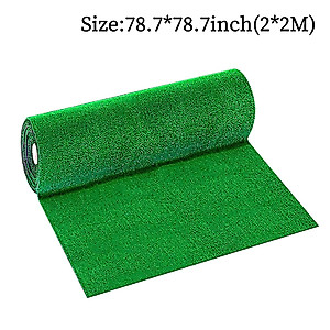 IYU_Dsgirh Artificial Grass Turf Lawn Mat Blanket, Fake Grass Rug for Home Garden Decor, Landscape Synthetic Grass Mats Carpet for Pets Indoor Outdoor Patio Balcony Yard Party (78.7 x 78.7 Inches)