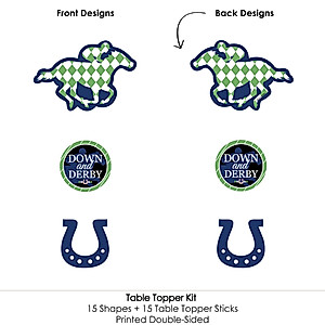 Big Dot of Happiness Kentucky Horse Derby - Race Party Centerpiece Sticks - Table Toppers - Set of 15