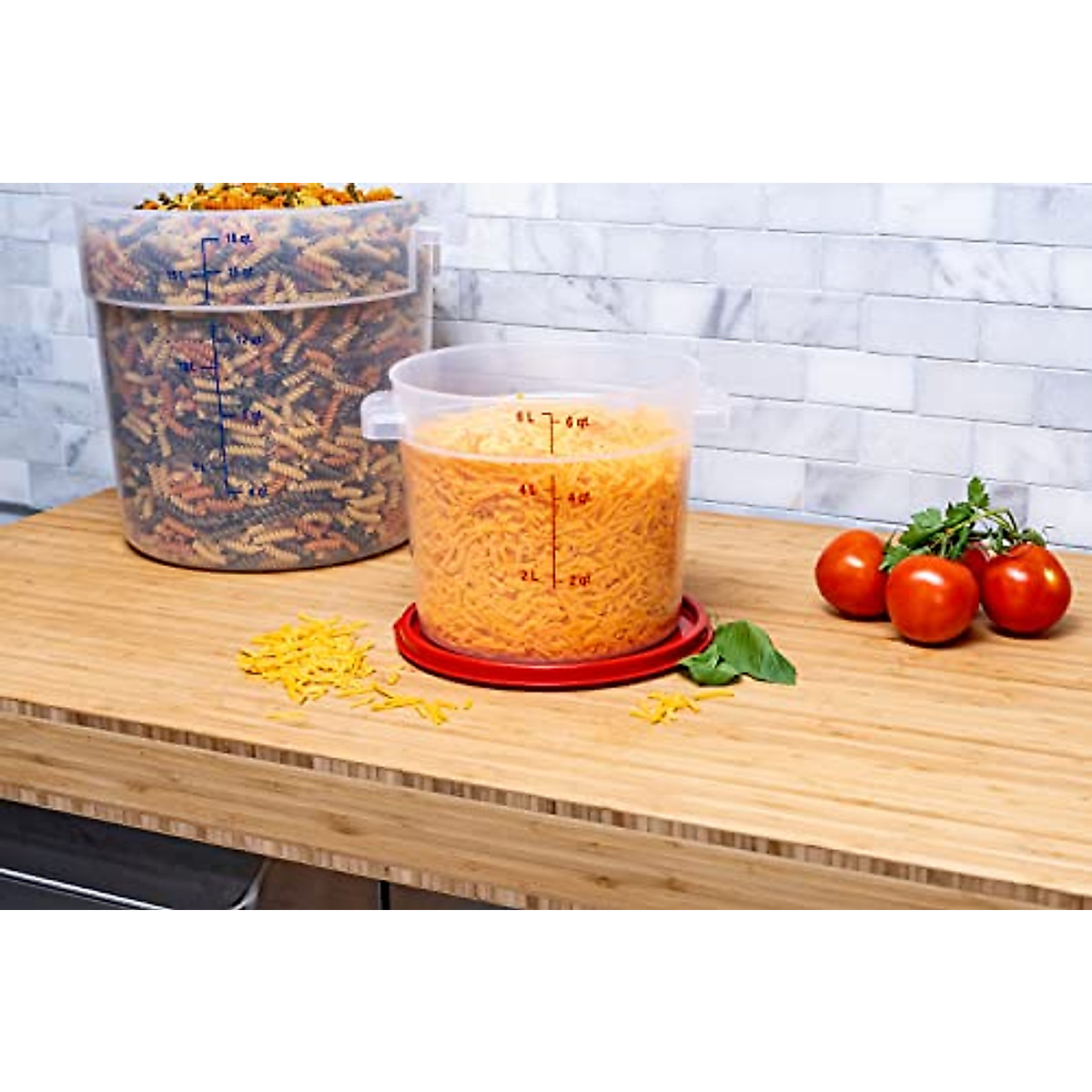 Carlisle FoodService Products CFS StorPlus Plastic Round Food Storage Container, 6 Quart, Clear, (Pack of 12)