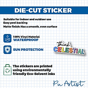 Think Celestial LDS Sticker Bible Sunshie Jesus God Faith Religious V2 Vinyl Die Cut Sticker for Car Laptop Phone Water Bottle Guitar Helmet Gift Idea Merchandise Decor Decal Stuff