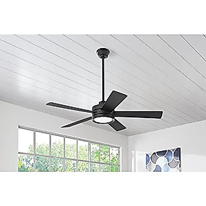 Home Decorators Collection Baxtan 56 in. LED Matte Black Ceiling Fan with Light and Remote Control AM731A-MBK