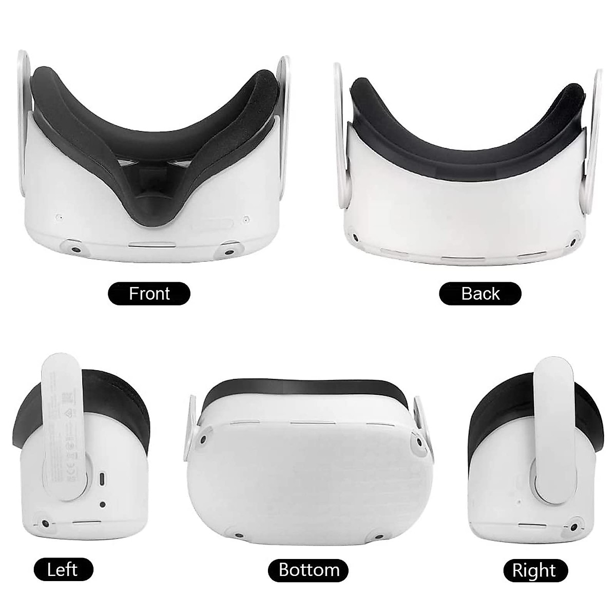 Vakdon VR Shell Protective Cover Compatible for Oculus/Meta Quest 2 Front Face Protector Cover Anti Scratch Anti Dust Anti Shock, Soft and Washable (Transparent)