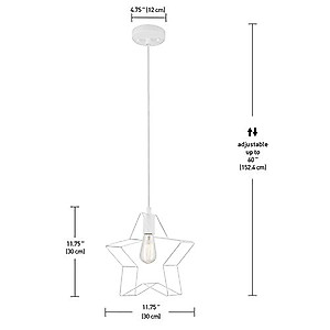 Globe Electric Novogratz x Globe Leo 1 Light, 60770, White Star Pendant