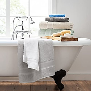 Aston & Arden Solid Turkish Hand Towels - (Set of 4) Extra Soft & Plush with Finest Long-Staple Aegean Cotton, 600 GSM, Luxury Towel for Spa, Hotel, and Bathroom, 18 x 32, Weathered Grey