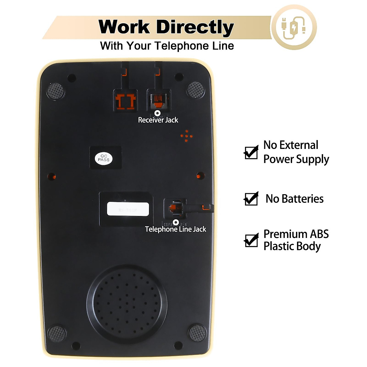 Sangyn Retro Rotary Telephone 1960's Style Old Fashioned Vintage Home Phone with Mechanical Ringer and Speaker Function