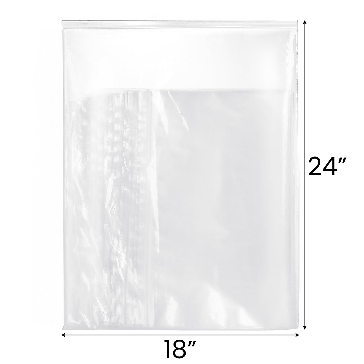 Elsjoy 50 Pack 18" x 24" Large Plastic Zipper Storage Bags, 5 Gallon Reclosable Storage Bags Resealable Plastic Bags for Clothes, Clear Reusable XL Zip Bags for Moving, Food, Clothing