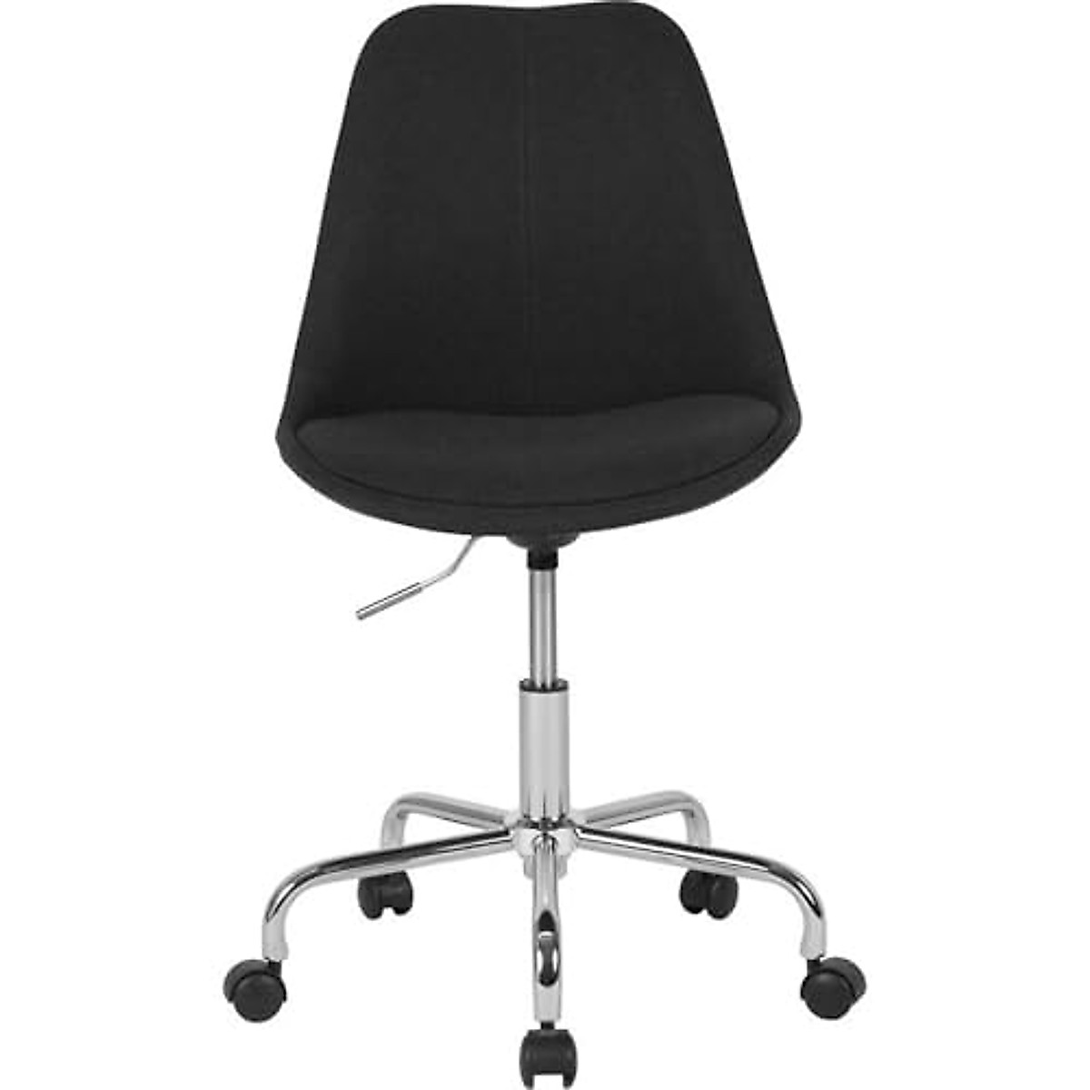 Pemberly Row Contemporary Mid Back Swivel Office Chair in Black