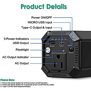 Portable Laptop Charger, 31200 mAh High Capacity USB C Power Bank with 100W AC Outlet, Fast Charging External Battery Pack Compatible with MacBook, iPhone, Samsung, HP, Dell, Lenovo and More (N5)