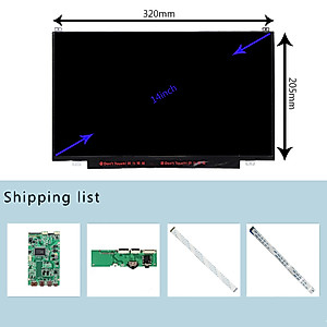 VSDISPLAY 14" 14 Inch 1920X1080 IPS LCD Screen with HD MI Type C LCD Controller Board VS-RTD2556HC-V2