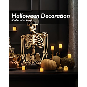 Homemory 24Pack Flickering Flameless Votive Candles, 200+Hour Electric Fake Candles, Battery Operated LED Tealight for Wedding Decor, Outdoor, Table, Festival (Warm White,Battery Included)