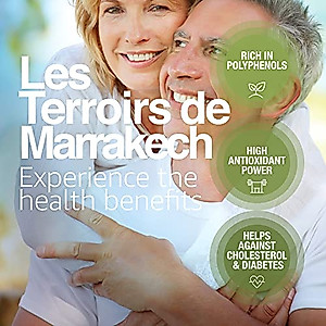 Moroccan Organic Extra Virgin Olive Oil, Polyphenol Rich, Cold Pressed from Bicentenary Olive Trees, Most Awarded, Kosher for Passover, LES TERROIRS DE MARRAKECH - 17 Fl Oz Glass Bottle