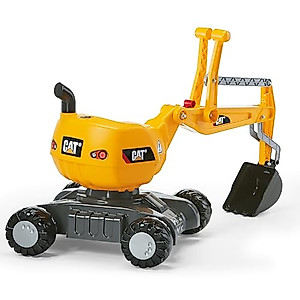 rolly toys CAT Construction Ride-On: 360-Degree Excavator/Shovel Digger, Youth Ages 3+ , Yellow
