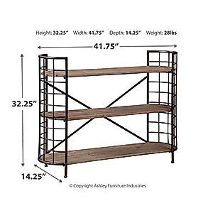 Ashley Furniture Signature Design - Flintley Bookcase - Brown/Gunmetal