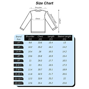 Cooraby 5 Pack Boys' Long Sleeve Crewneck Kids Soft T-Shirts Top