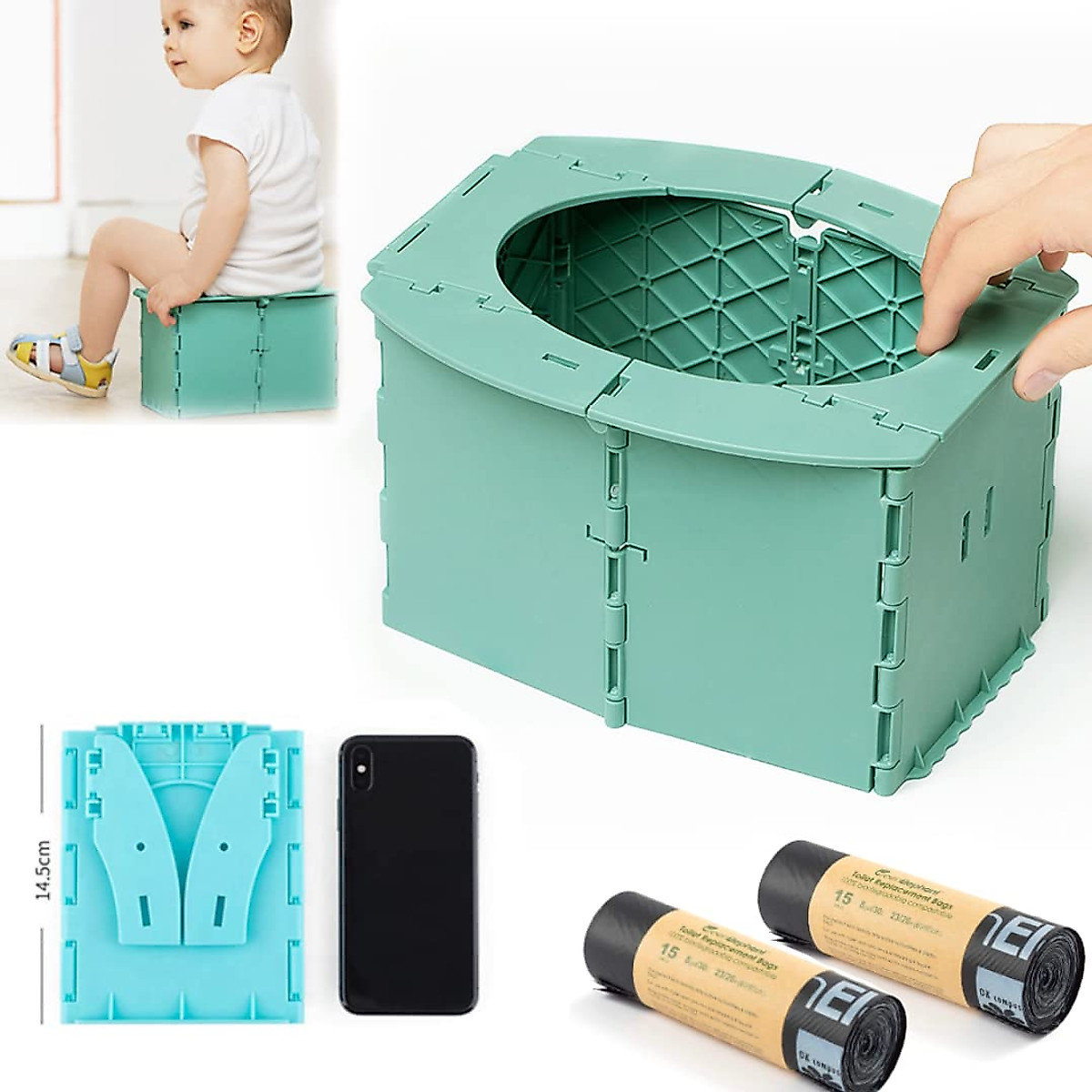 Pomust | Portable Potty for Toddler Travel | Travel Potty seat for Toddler | Portable Toilet for Kids
