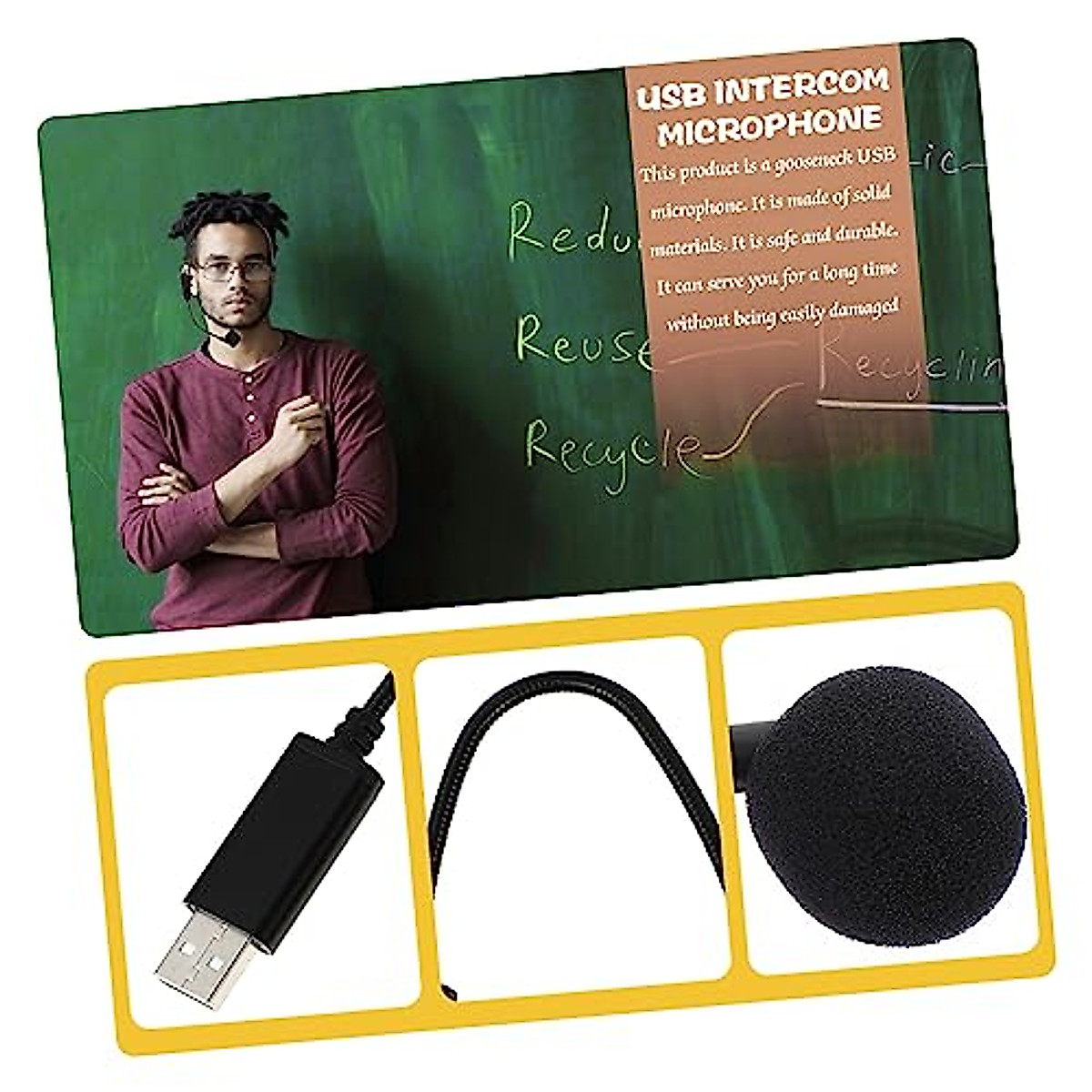 Milisten 2pcs USB Talkback Microphone Condenser Little Mic Gooseneck Condenser Microphone USB Microphone Condenser Microphones Microphone for Video Wired Computer Plug: USB Metal Notebook