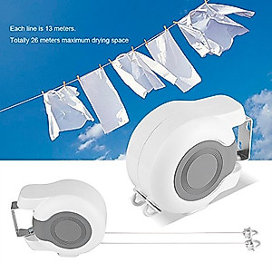 Semme Drying Clothes Line, Dual Retractable Washing Line Can Be Used As a Retractable Washing Line, and Airer Indoor and Outdoor