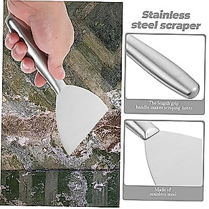 BUTIFULSIC Scrapers for Oil Stains Kitchen Scraper Tool Stainless Steel Spatula Scraper for Cleaning Stainless Steel Scrapers Paint Scraper Wallpaper Scraper Paint Spatula Cleaning Scraper