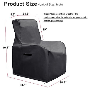Skypatio Patio Chair Cover Waterproof, Outdoor Furniture Storage Cover for All Weather Protection (Black)