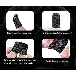 XJXJ 10pcs Anti-sweat Finger Set Game Finger Set Half Finger Set Touch Screen Game Anti-hand Sweat Ultra-thin Non-slip Gloves compression gloves for men (Color : Black gold wire)