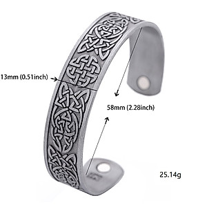 My Shape Classic Irish Celtic Knot Bracelet Antique Celtic Knot Cuff Bangle Irish Pattern Jewelry (Antique Silver)