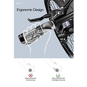 TOPCABIN Bike Grips,Ergonomic Design Bicycle Grips Widen Holding Rubber Bike Handlebar Grips with Aluminum LockGrips for Bike Mountain Road MTB (Rubber White (1 Pair))