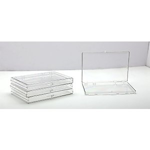 Clear Hinged Plastic Box 6" L x 4" W x 1/2" H - 4 Pieces Per Pack