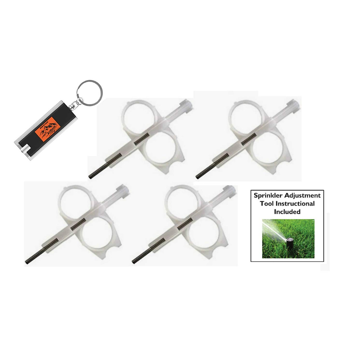 4 Pack Hunter PGP Rotor Adjustment Tool – PGP Sprinkler Keys / Rotor Tool / PGP Adjustment Tool, Hunter Irrigation Sprinkler Key Adjustment Wrench Fits: PGP, PGJ, I20, I25, I40 Heads + LED Keychain
