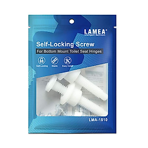 Toilet Seat Parts Including Screw and Nut For Top Mount Toilet Seat Hinges, White Plastic