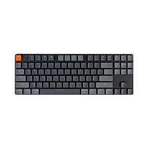 Keychron K1 SE, 87 Keys Ultra-Slim Wireless Bluetooth/USB Wired Mechanical Keyboard with RGB LED Backlit, Hot Swappable Low-Profile Gateron Mechanical Blue Switch Compatible with Mac Windows