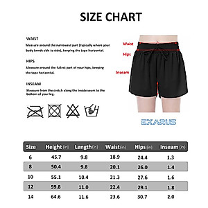 EXARUS Girls Butterfly Shorts Flowy Athletic 2 in 1 Running Skirt Skorts Dance Cheer Tennis Preppy Flutter Gym Kids Activewear Black 10Y