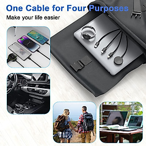 4 in 2 USB C Fast Watch Charger Cable for Samsung Galaxy Watch Charger, Portable Charging Dock for Samsung Galaxy Watch 5/5 Pro/4/4 Classic/3/Active 2/Active, Galaxy S23/S22/S20 Galaxy Buds iPhone 6FT