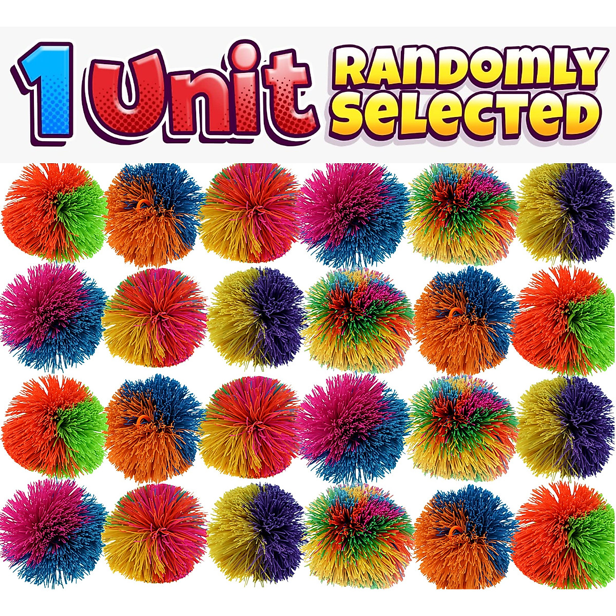 JA-RU Bandy Ball (Random Color), 3" Fidget Ball with String & Spike, Stress Relief Sensory Toy for Kids & Adults