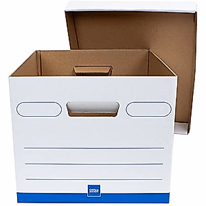 Office Depot® Brand Medium Quick Set Up Corrugated Medium-Duty Storage Boxes With Lift-Off Lids And Built-In Handles, Le
