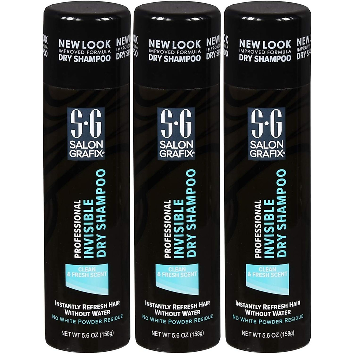 Salon Grafix Professional Invisible Dry Spray Shampoo, Pack of 3 x 5.6 Oz.