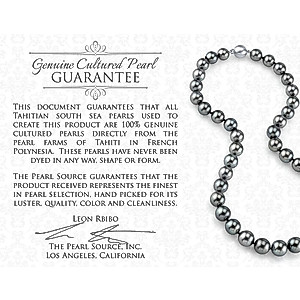 The Pearl Source 14K Gold 12-13mm Round Black Tahitian South Sea Cultured Pearl & Diamond Belissima Pendant Necklace for Women