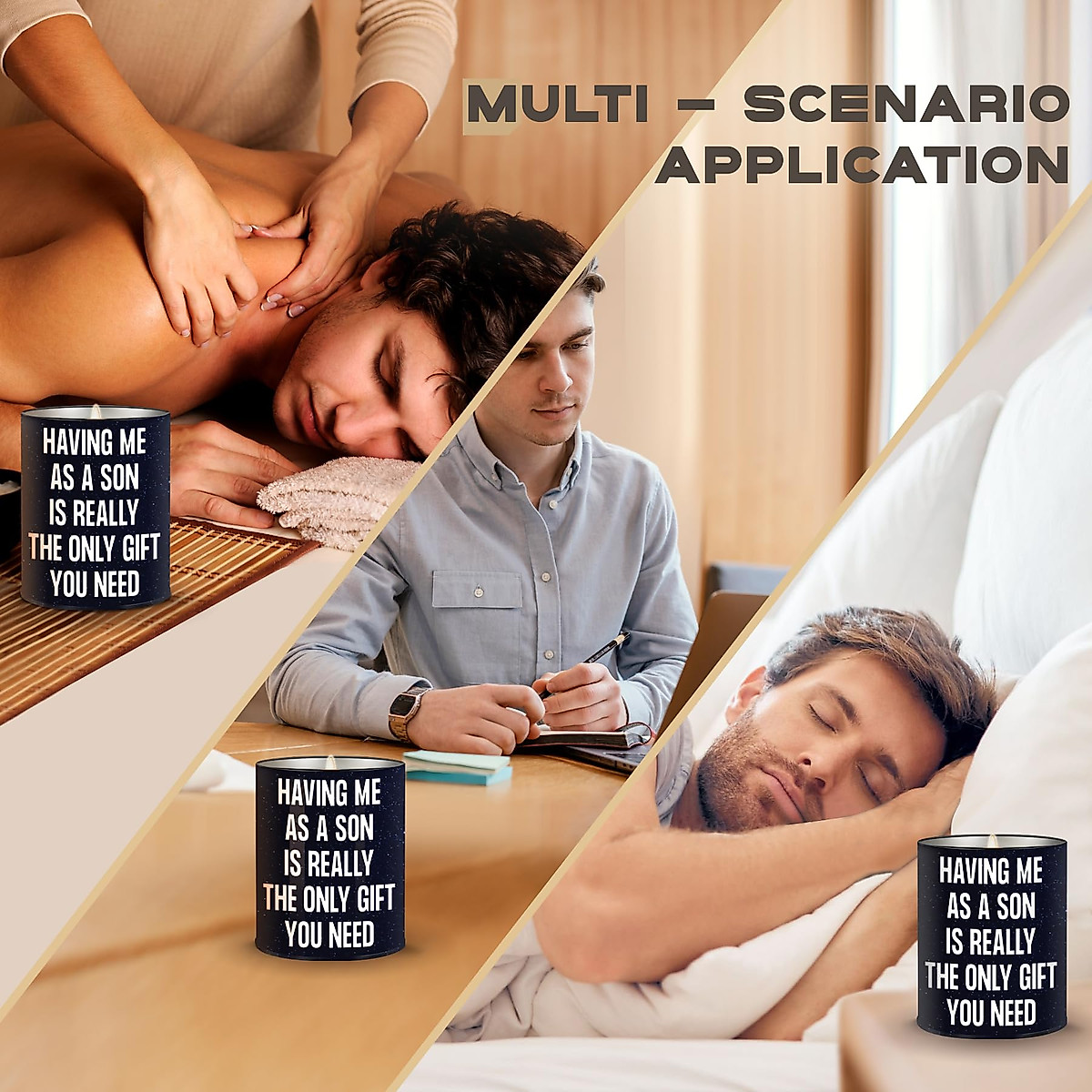 Mom Dad Gifts from Son, Mothers Day Fathers Day Funny Birthday Christmas Gift Idea for New Mom New Dad Cool Bonus Dad Bonus Mom from Son Scented Candle