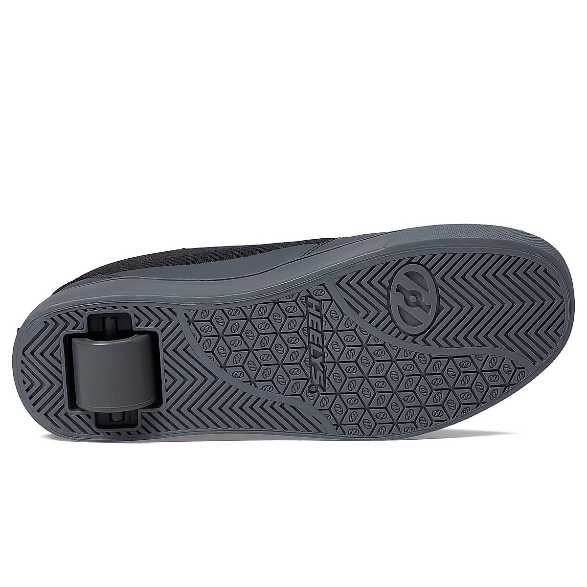 HEELYS Pro 20 1/2 FLD (Little Big Kid/Adult) Wheeled Heel Shoe, Black/Charcoal, 8 US Unisex