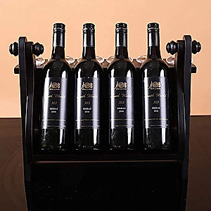 PIBM Stylish Simplicity Wine Racks Free Standing Swing Wooden,Wineglass Upside Down Wine Cabinet Decoration,Decorative Wine Bottle Holder,Freedining Table Top Display (45X24X35Cm)