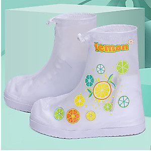 GUIGU Kids Shoe Covers for Rain Waterproof Overshoes for Cycling/Outdoor(Lemon Yellow,Medium)