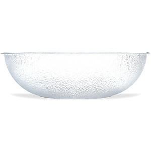 Carlisle FoodService Products CFS 721007 Round Pebbled Salad Serving Bowl, 3.1 Quart, Clear (Pack of 12)