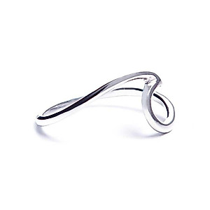 Pura Vida Silver Ocean Wave Ring - .925 Sterling Silver, Summer-Themed Design - Size 6