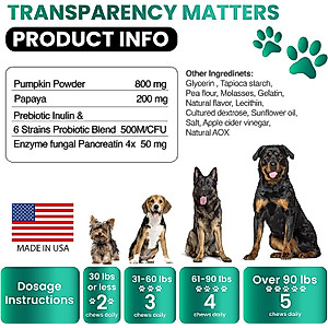Grateful Pawz No Poo Chews for Dogs - Coprophagia Stool Eating Deterrent for Dogs -120 Chews Prevent Dog from Eating Poop - Stop Eating Poop for Dogs Supplement