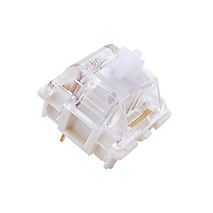 Gateron KS-9 20 Pack White Switches for Mechanical Keyboards,3-pin White-Shell Supporting SMD RGB Light