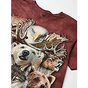 The Mountain Northern Wildlife Collage Adult T-Shirt, Brown, Medium