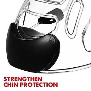 VOSAREA Adult Boxing Faceshield Taekwondo Sports Face Cover Sparring Face Guard Detachable Face (Transparent, 22.5X21X9CM)