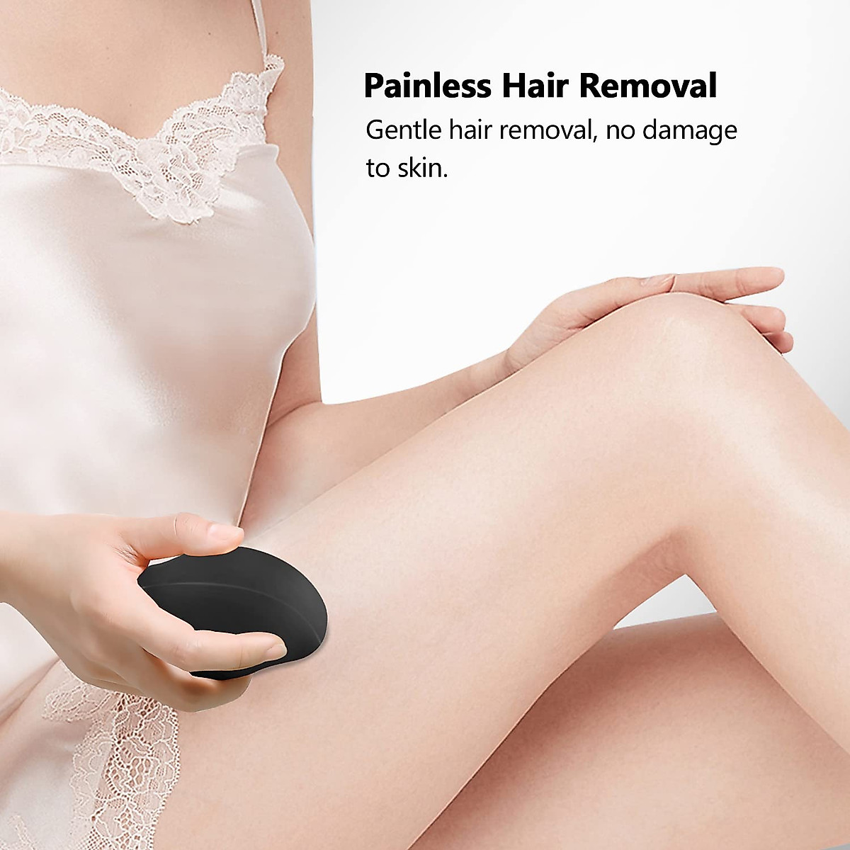 Crystal Hair Eraser,Magic Crystal Hair Remover for Men&Women-Painless Soft Smooth Silky Skin Crystal Hair Removal for Arms,Legs and Body,Fast&Easy Exfoliate (Black)